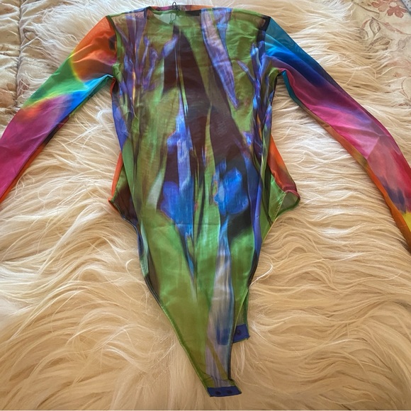 Tops | Zara Colorful Rainbow Bodysuit | Poshmark